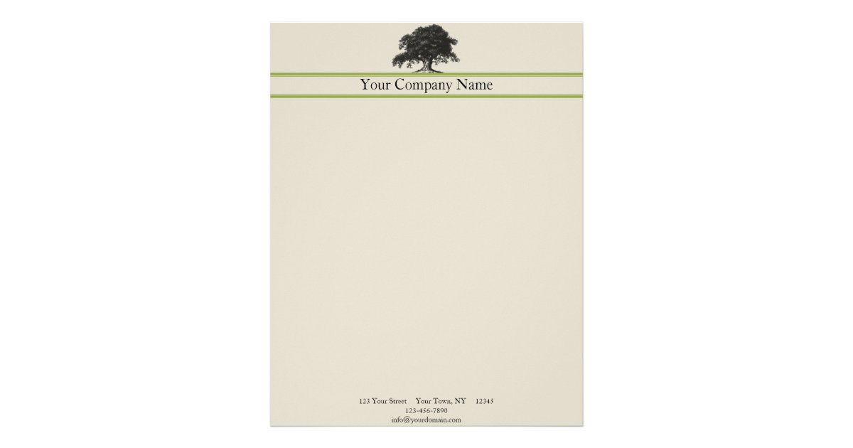 Oak Tree Plantation in Green Letterhead | Zazzle.com