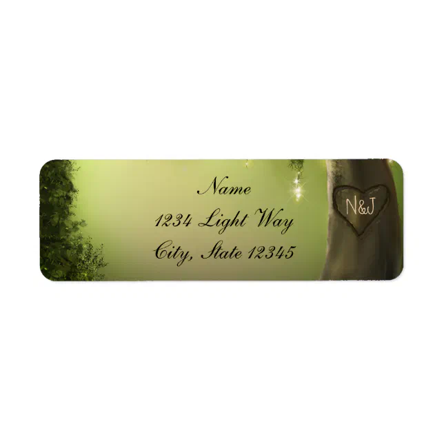 Oak Tree Rustic Enchanted Forest Garden Labels | Zazzle