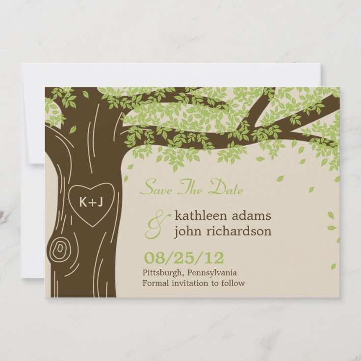 Oak Tree Save The Date Card | Zazzle