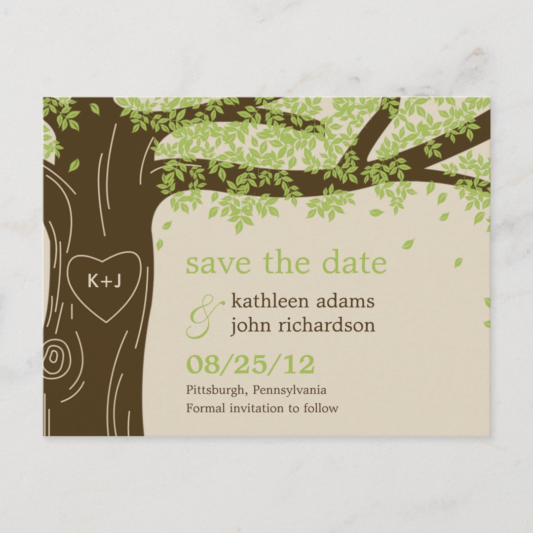 Oak Tree Save The Date Postcard | Zazzle