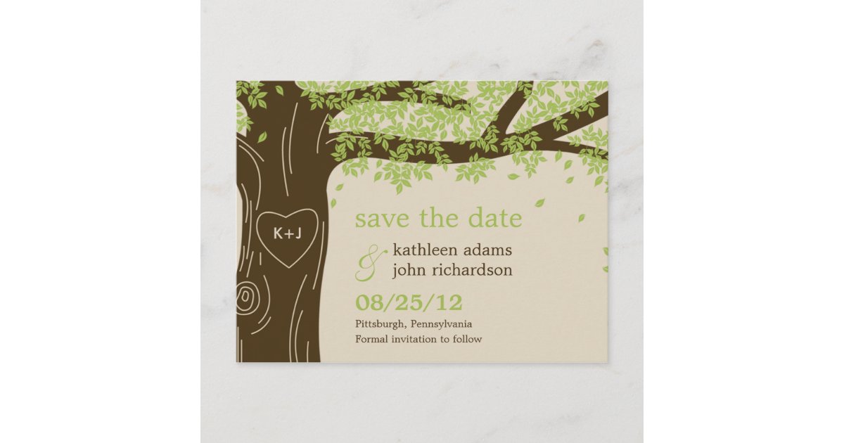 Oak Tree Save The Date Postcard | Zazzle