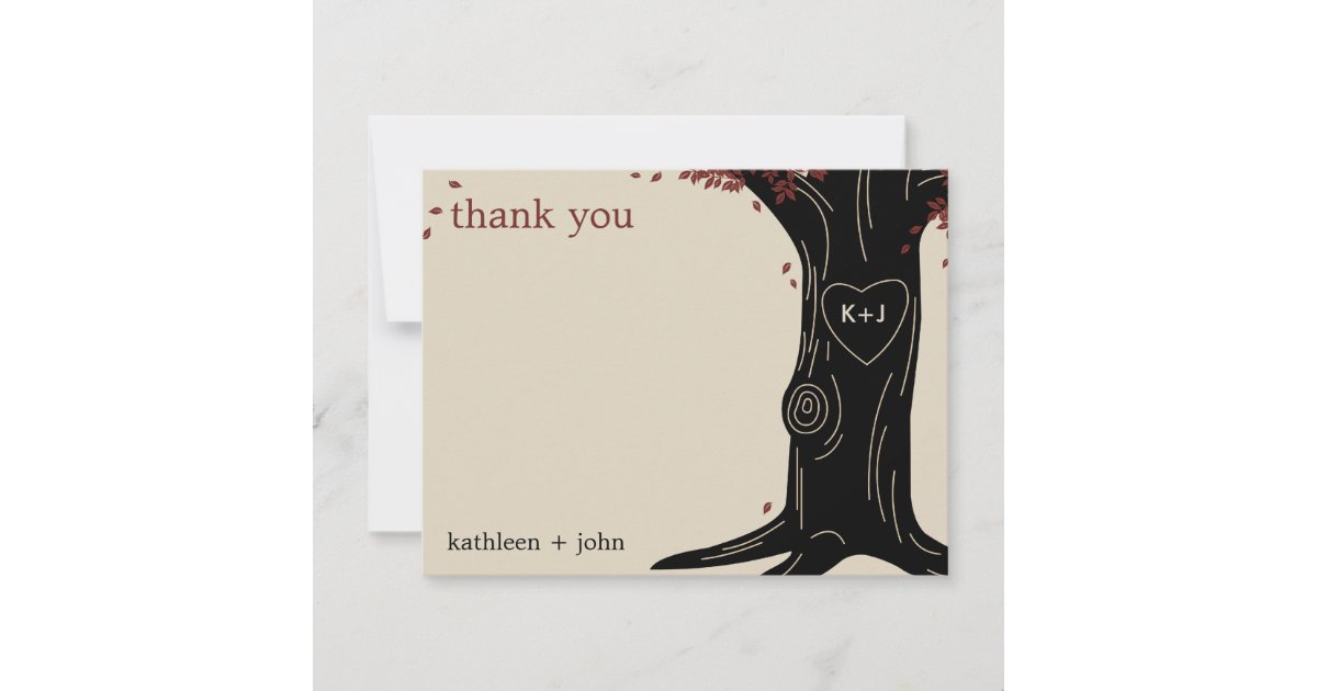 Oak Tree Thank You Card | Zazzle