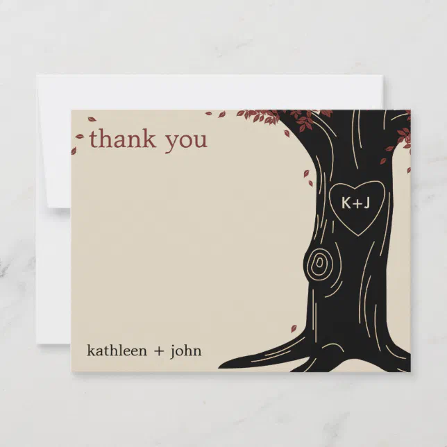 Oak Tree Thank You Card | Zazzle