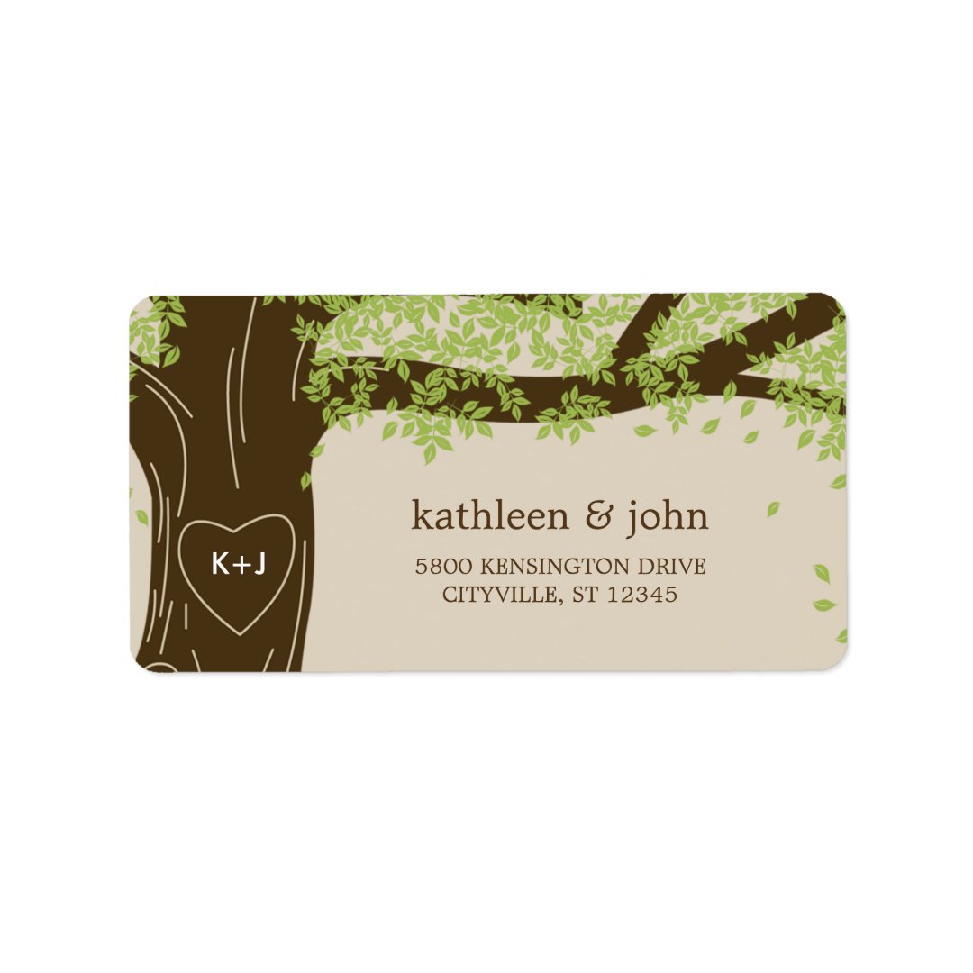 Oak Tree Wedding Address Labels | Zazzle