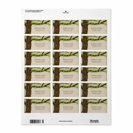 Oak Tree Wedding Address Labels | Zazzle