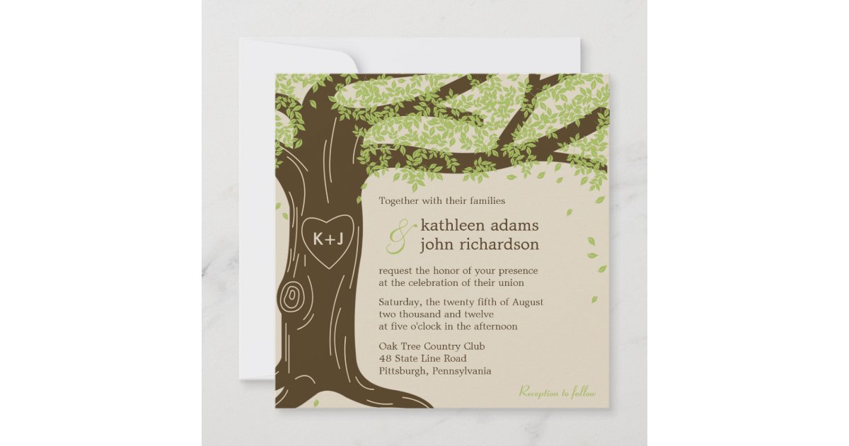Oak Tree Wedding Invitation | Zazzle