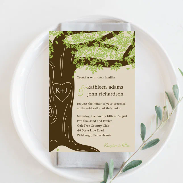Oak Tree Wedding Invitation | Zazzle