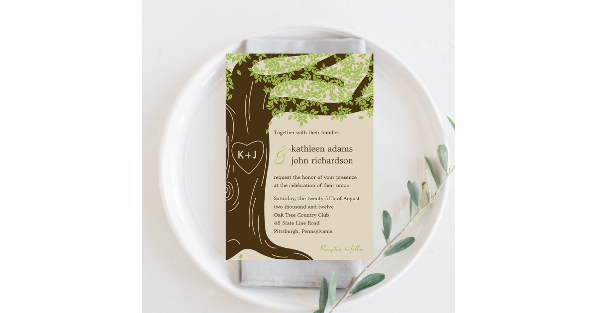 Oak Tree Wedding Invitation | Zazzle