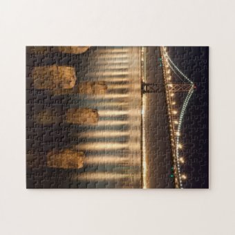 Oakland Bay Bridge night reflections. Jigsaw Puzzle | Zazzle