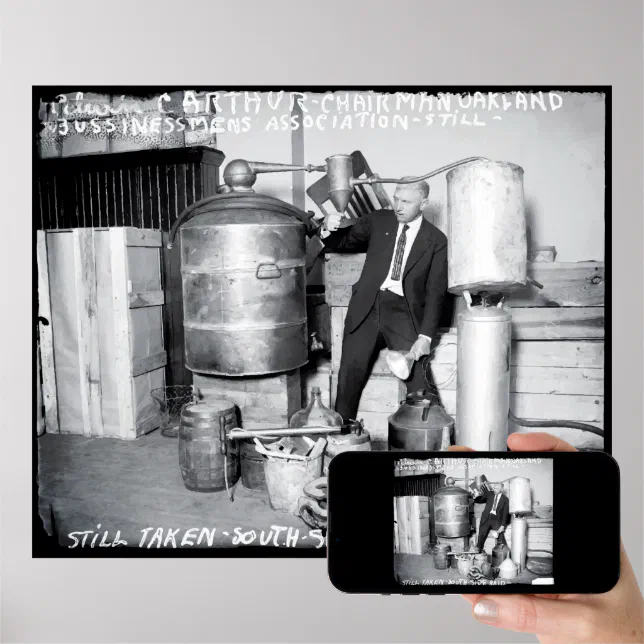 OAKLAND PROHIBITION BOOTLEG STILL RAID POSTER | Zazzle