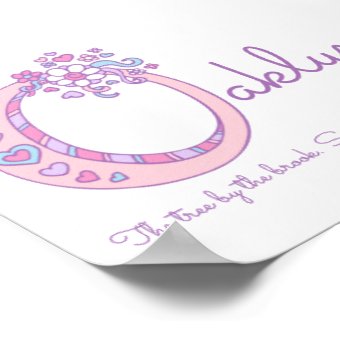 Oaklynn girls name meaning pastel letter O Poster | Zazzle