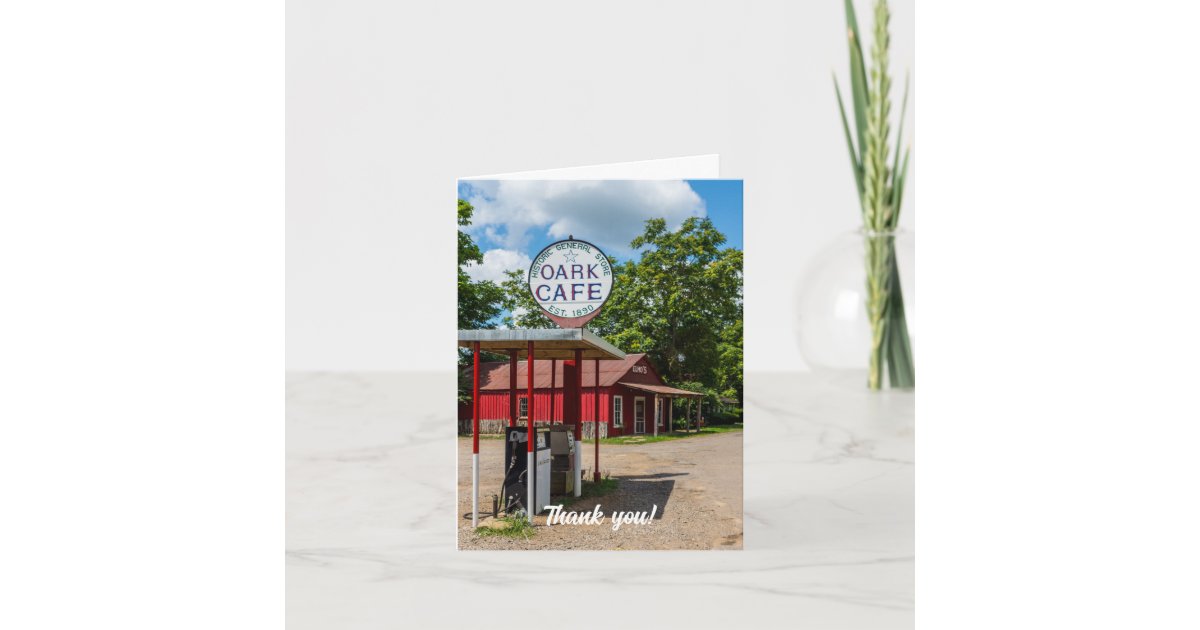 Oark Gas Pumps Thank You Card | Zazzle