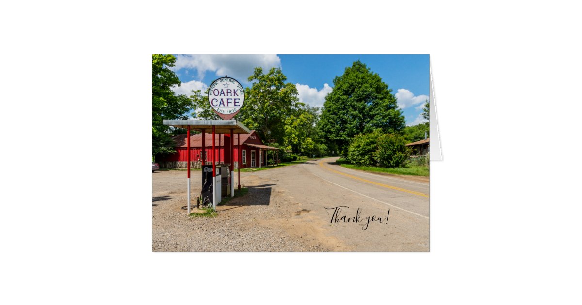 Oark Gas Station Thank You Card | Zazzle