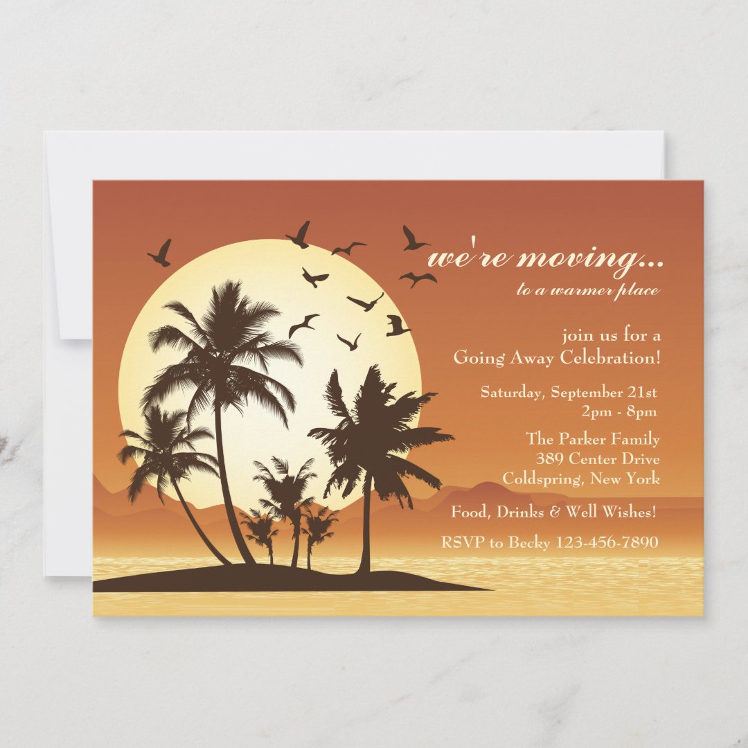 Oasis Sunset Going Away Party Invitation | Zazzle