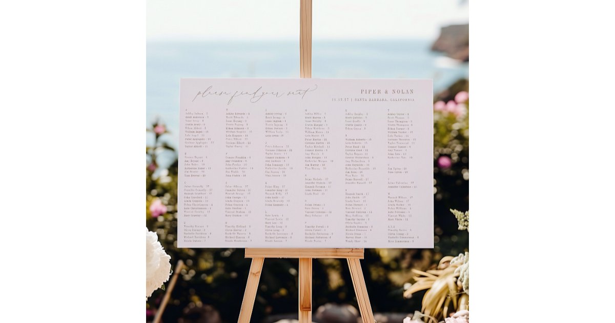 OASIS Wedding Alphabetical Seating Chart Foam Board | Zazzle