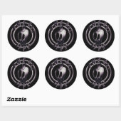 OBA metallic apple skull logo sticker | Zazzle