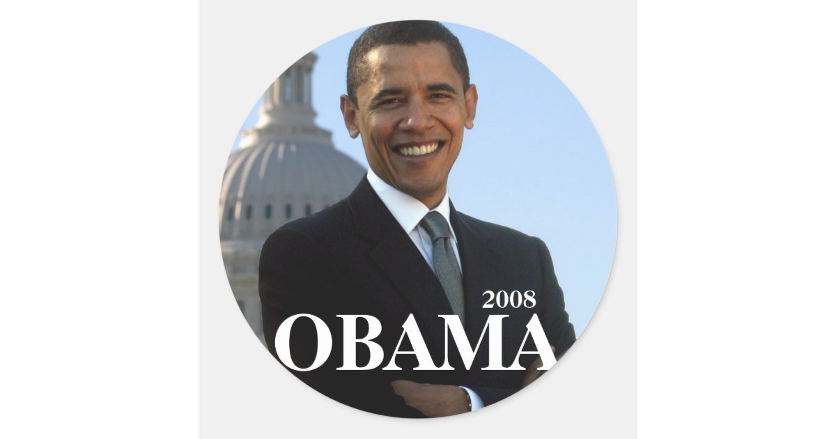 OBAMA, 2008 CLASSIC ROUND STICKER | Zazzle