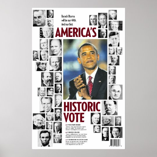 Obama: America's Historic Vote Poster | Zazzle.com
