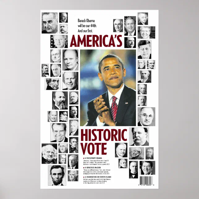 Obama: America's Historic Vote Poster | Zazzle