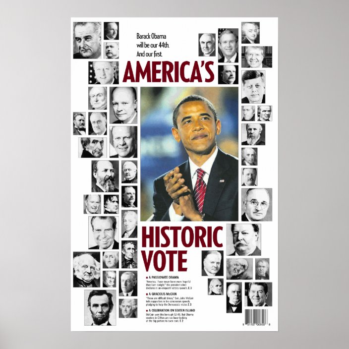 Obama: America's Historic Vote Poster | Zazzle.com