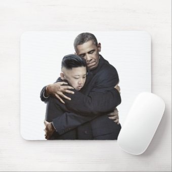 Obama and Kim Jong-Un Hugging Mouse Pad | Zazzle