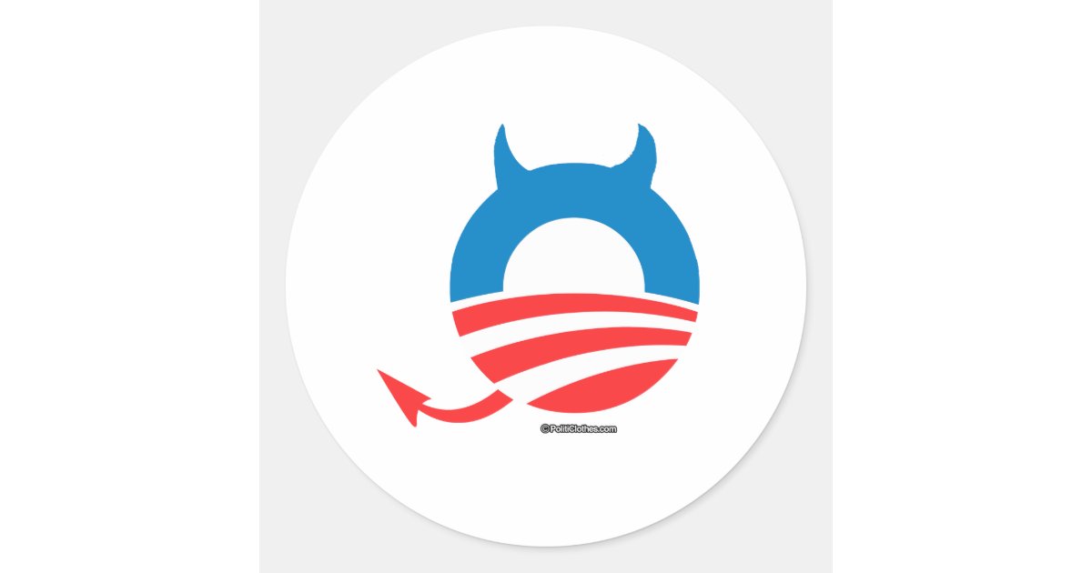 Obama Devil Classic Round Sticker | Zazzle