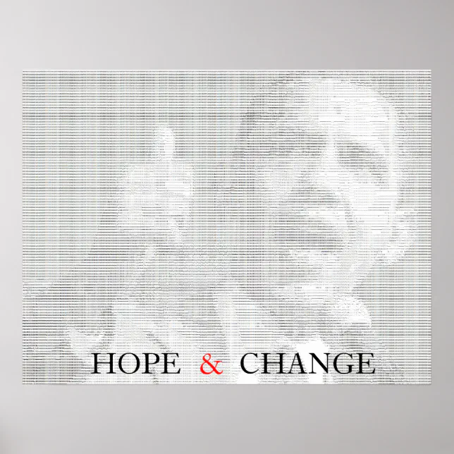 Obama Hope & Change Ascii Art Poster | Zazzle