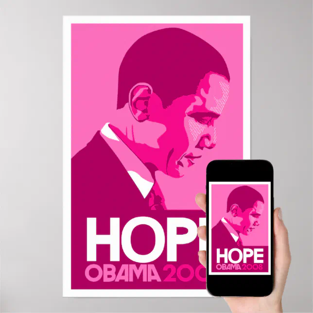 Obama - Hope Dark Pink Poster | Zazzle