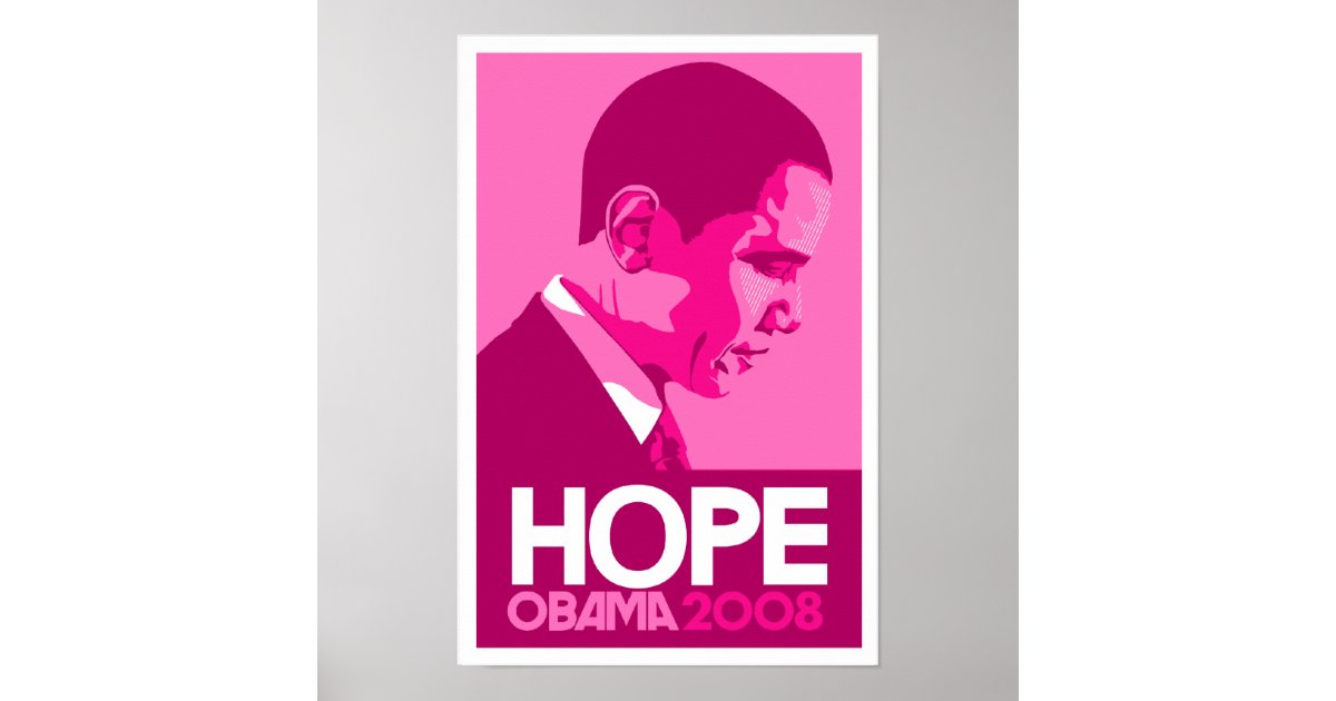 Obama - Hope Dark Pink Poster | Zazzle