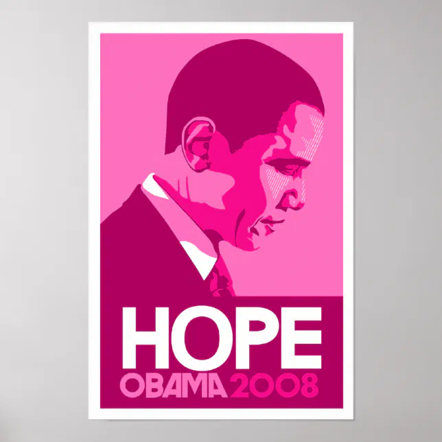 Obama - Hope Dark Pink Poster | Zazzle