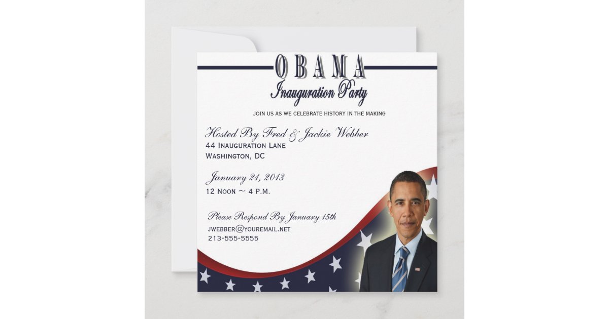 Obama Inauguration 2013 Party Invitation | Zazzle