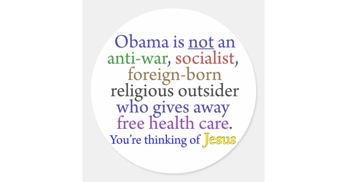 Obama & Jesus Classic Round Sticker | Zazzle