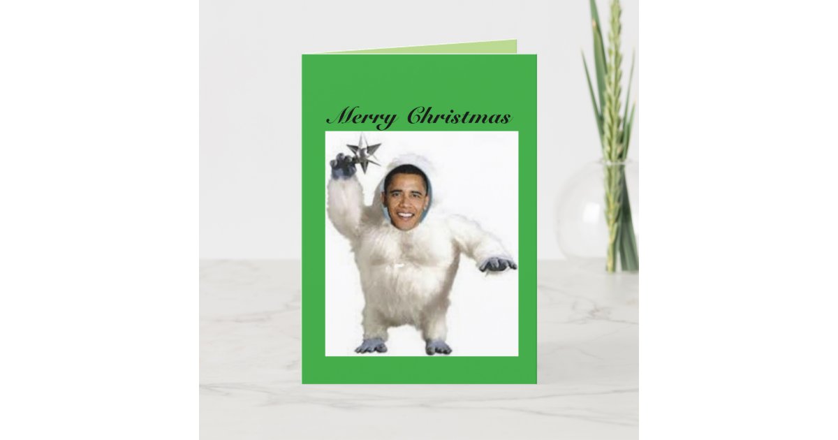 Obama-nable Snowman Christmas Card | Zazzle