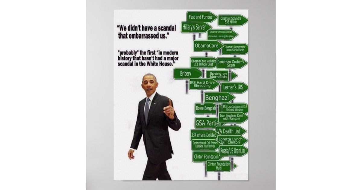 OBAMA NO SCANDAL POSTER | Zazzle