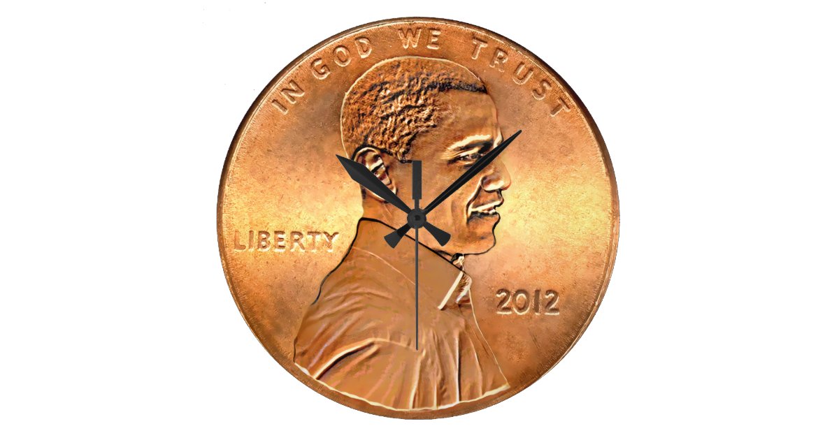 Obama Penny 2012 Clock | Zazzle.com
