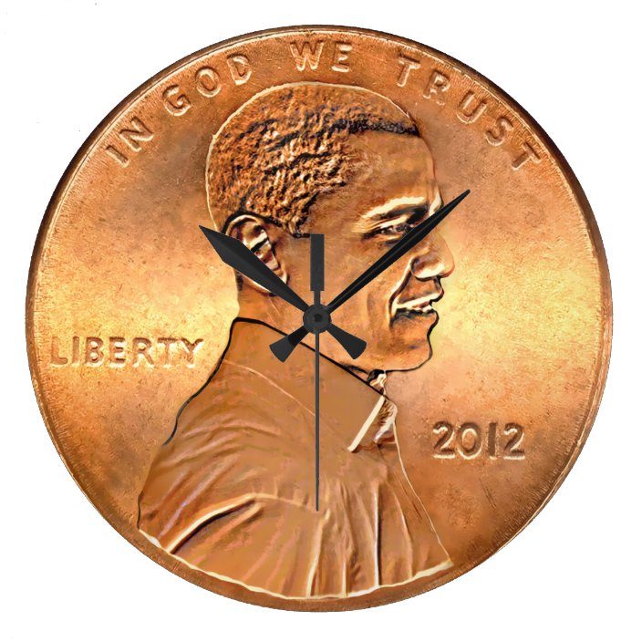Obama Penny 2012 Clock | Zazzle.com