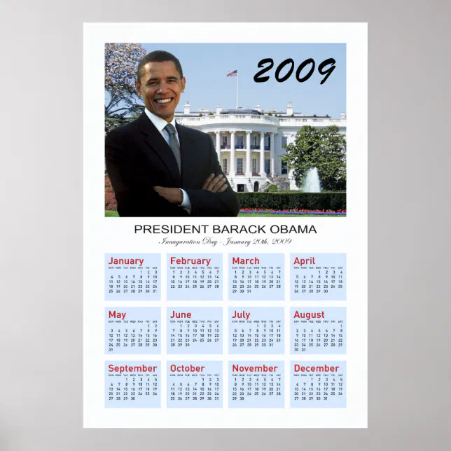 Obama Poster - 2009 Wall Calendar | Zazzle