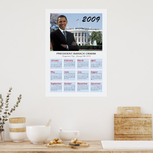 Obama Poster - 2009 Wall Calendar | Zazzle
