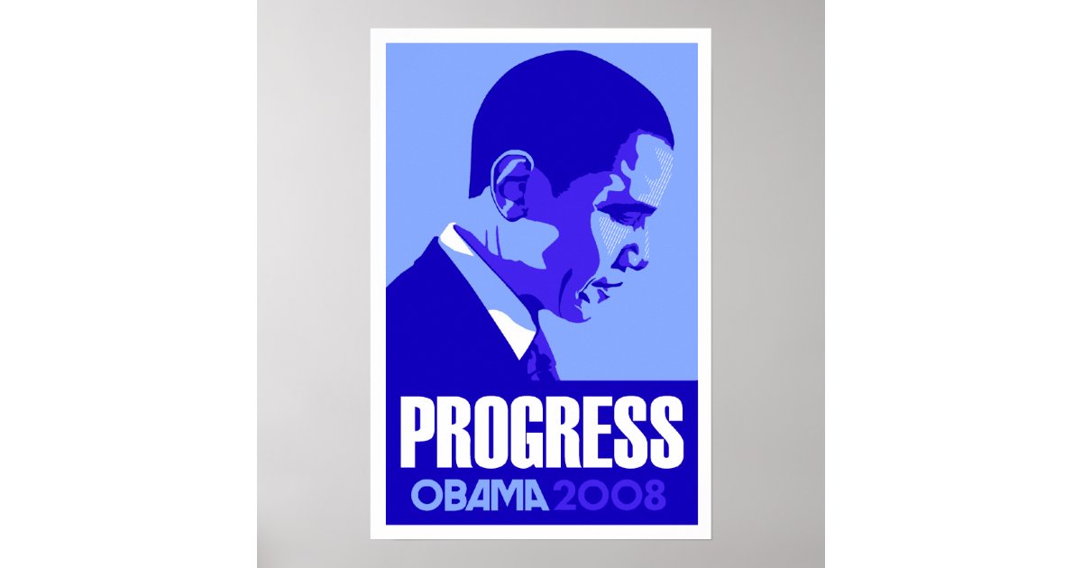 Obama - Progress Blue Poster | Zazzle