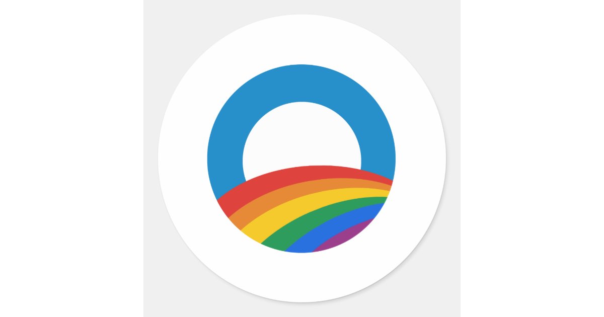 Obama Rainbow Classic Round Sticker | Zazzle
