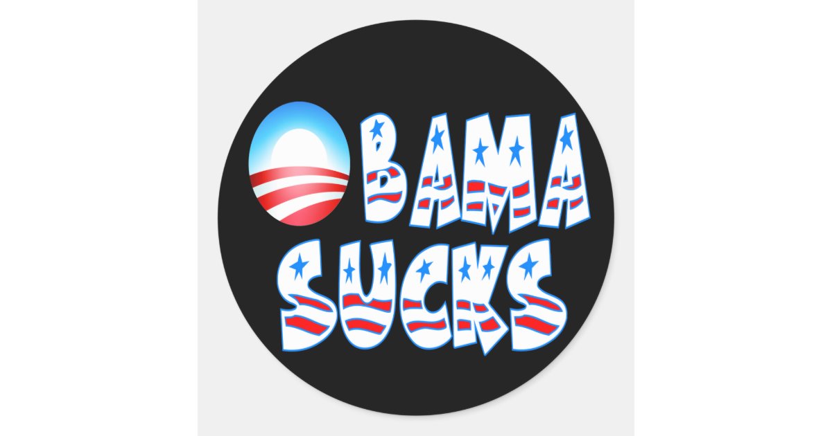Obama Sucks Classic Round Sticker | Zazzle