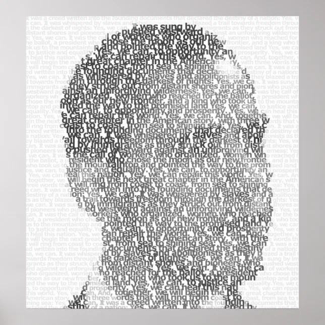 Obama "Text-Art" poster | Zazzle