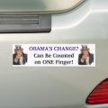 Obama's Change - Can be Counted on ONE Finger! Bumper Sticker | Zazzle