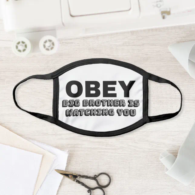 "OBEY - Big Brother Is Watching You" Face Mask | Zazzle