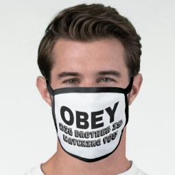 "OBEY - Big Brother Is Watching You" Face Mask | Zazzle