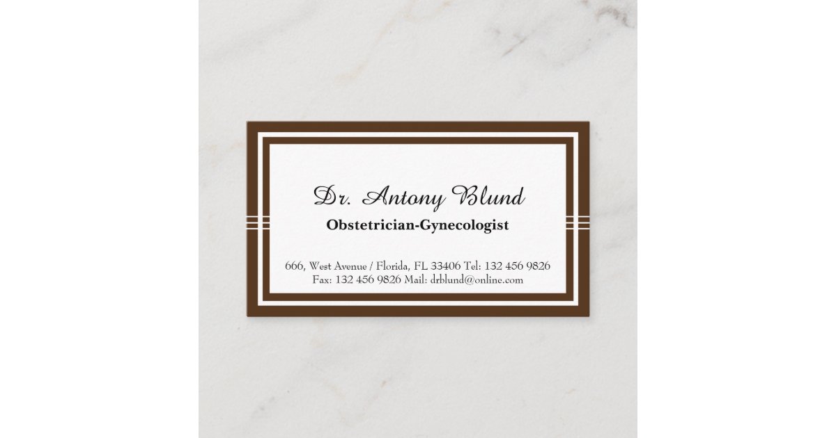 OBGYN Doctor Obstetrician Gynecologist Elegant Business Card | Zazzle