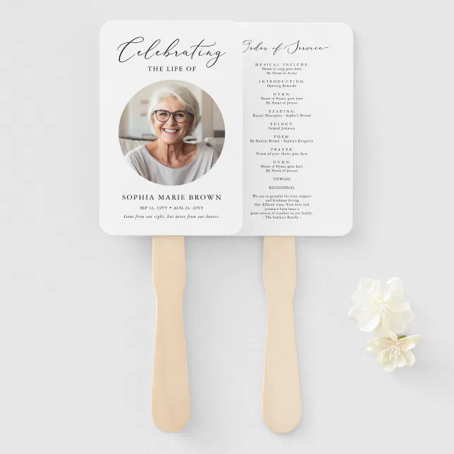 Obituary Order Of Service Memorial Funeral Program Hand Fan | Zazzle