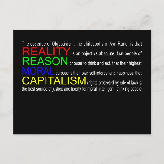 Objectivism Postcard | Zazzle.com