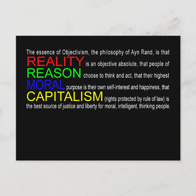 Objectivism Postcard | Zazzle