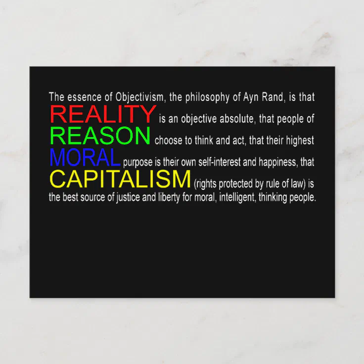 Objectivism Postcard | Zazzle